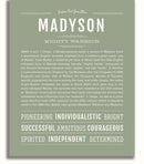 Madyson | Name Art Print – Name Stories