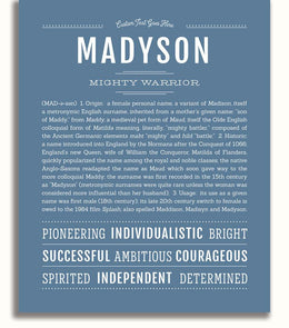 Madyson | Name Art Print – Name Stories