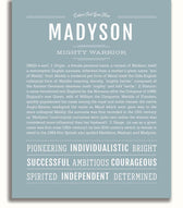 Madyson | Name Art Print – Name Stories
