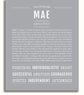 Mae Personalized Name Meaning Art Prints – Name Stories