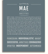 Mae | Name Art Print – Name Stories