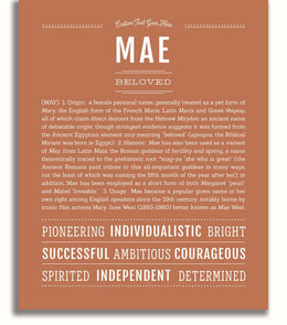 Mae | Name Art Print – Name Stories