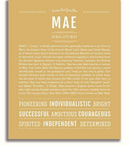 Mae | Name Art Print – Name Stories