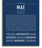 Mae Personalized Name Meaning Art Prints – Name Stories
