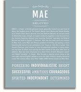 Mae | Name Art Print – Name Stories