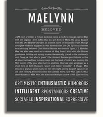 Maelynn | Name Art Print – Name Stories