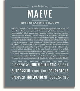 Maeve Personalized Name Meaning Art Prints – Name Stories