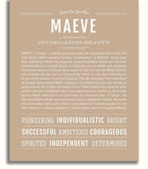 Maeve Personalized Name Meaning Art Prints – Name Stories