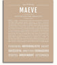 Maeve Personalized Name Meaning Art Prints – Name Stories
