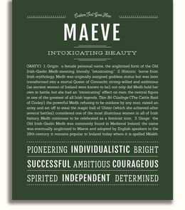 Maeve Personalized Name Meaning Art Prints – Name Stories