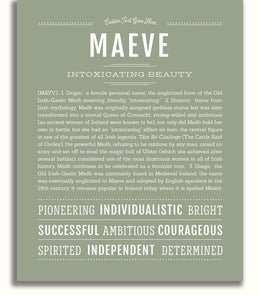 Maeve Personalized Name Meaning Art Prints – Name Stories