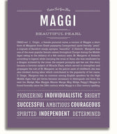 Maggi Personalized Name Meaning Art Prints – Name Stories