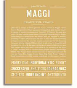 Maggi Personalized Name Meaning Art Prints – Name Stories