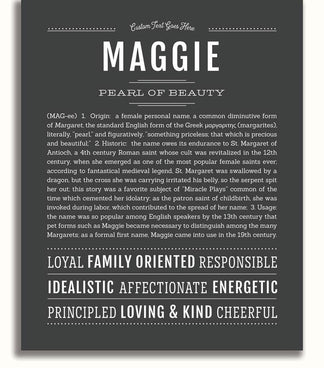 Maggie | Name Art Print – Name Stories