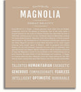 Magnolia Personalized Name Meaning Art Prints – Name Stories