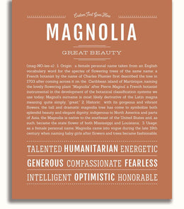 Magnolia | Name Art Print – Name Stories