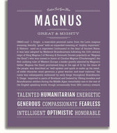 Magnus Personalized Name Meaning Art Prints – Name Stories