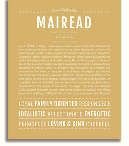 Mairead | Name Art Print – Name Stories