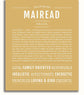 Mairead Personalized Name Meaning Art Prints – Name Stories
