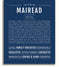 Mairead Personalized Name Meaning Art Prints – Name Stories