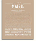 Maisie Personalized Name Meaning Art Prints – Name Stories