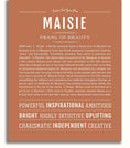 Maisie Personalized Name Meaning Art Prints – Name Stories
