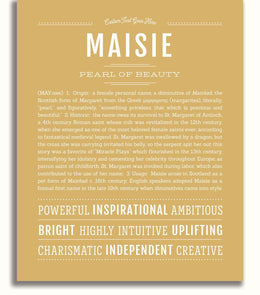 Maisie Personalized Name Meaning Art Prints – Name Stories