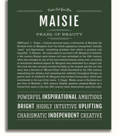 Maisie Personalized Name Meaning Art Prints – Name Stories