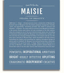 Maisie Personalized Name Meaning Art Prints – Name Stories