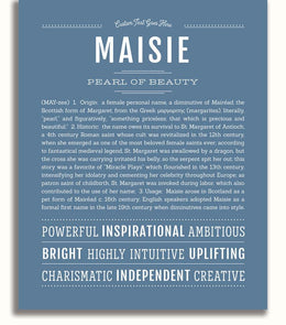 Maisie Personalized Name Meaning Art Prints – Name Stories
