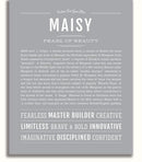 Maisy Personalized Name Meaning Art Prints – Name Stories