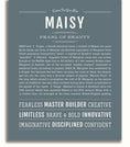 Maisy Personalized Name Meaning Art Prints – Name Stories