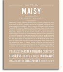 Maisy Personalized Name Meaning Art Prints – Name Stories