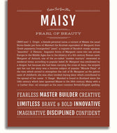 Maisy Personalized Name Meaning Art Prints – Name Stories