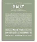 Maisy Personalized Name Meaning Art Prints – Name Stories