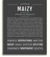Maizy Personalized Name Meaning Art Prints – Name Stories