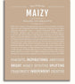 Maizy Personalized Name Meaning Art Prints – Name Stories