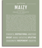 Maizy Personalized Name Meaning Art Prints – Name Stories