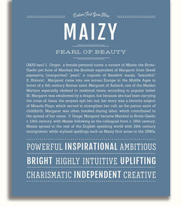 Maizy Personalized Name Meaning Art Prints – Name Stories