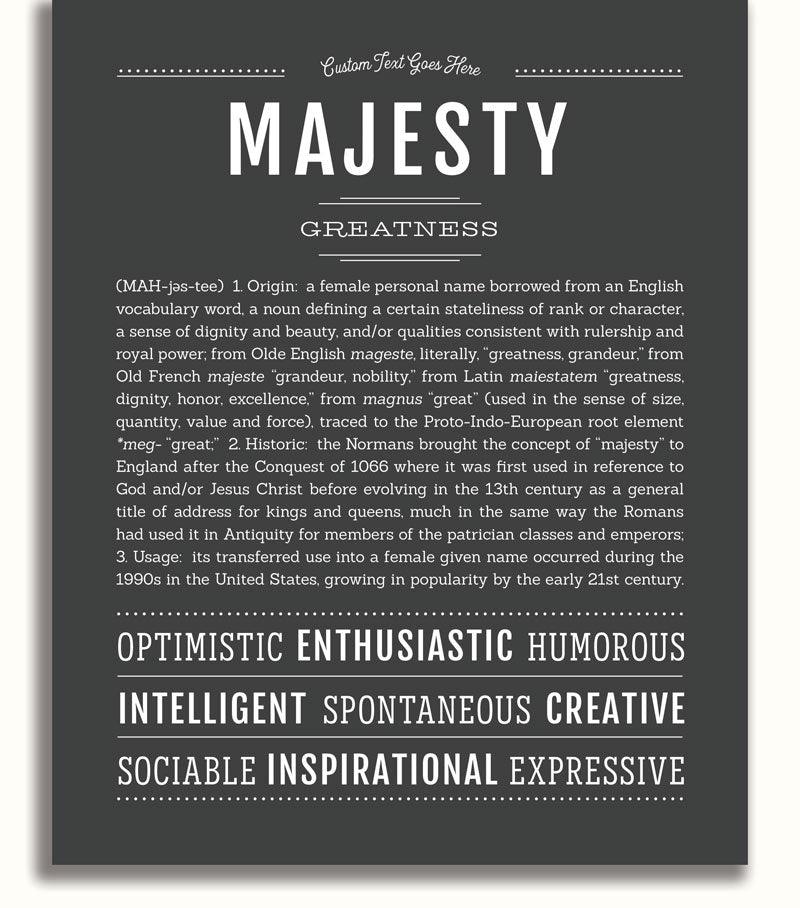 Majesty | Name Art Print – Name Stories
