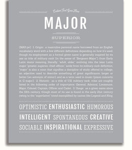 Major | Name Art Print – Name Stories