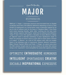 Major | Name Art Print – Name Stories