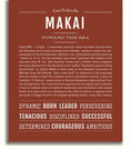 Makai Personalized Name Meaning Art Prints – Name Stories