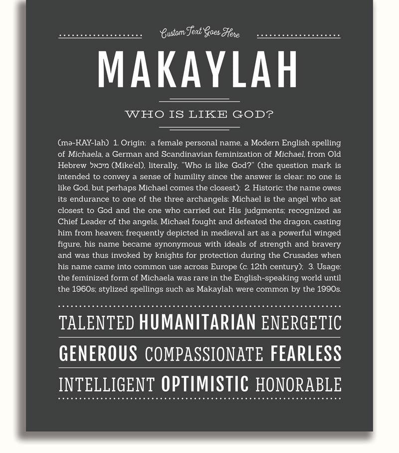 Makaylah | Name Art Print – Name Stories