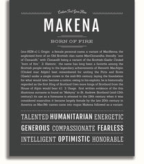 Makena | Name Art Print – Name Stories
