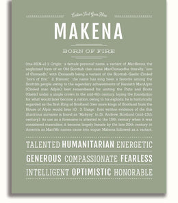 Makena | Name Art Print – Name Stories