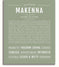 Makenna Personalized Name Meaning Art Prints – Name Stories