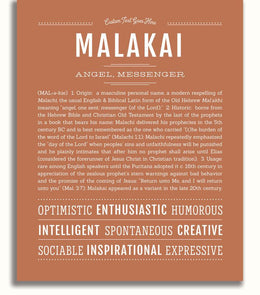 Malakai Personalized Name Meaning Art Prints – Name Stories
