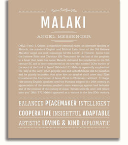Malaki | Name Art Print – Name Stories