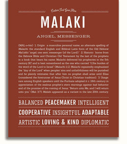 Malaki | Name Art Print – Name Stories